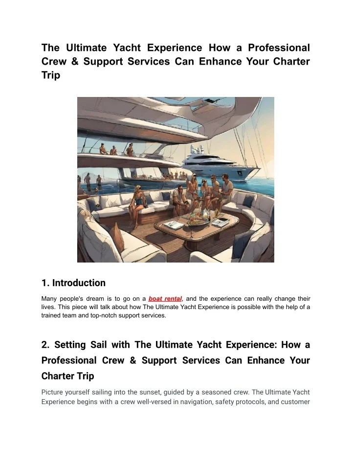 PPT - The Ultimate Yacht Experience How a Professional Crew & Support Services Can Enhance Your ...