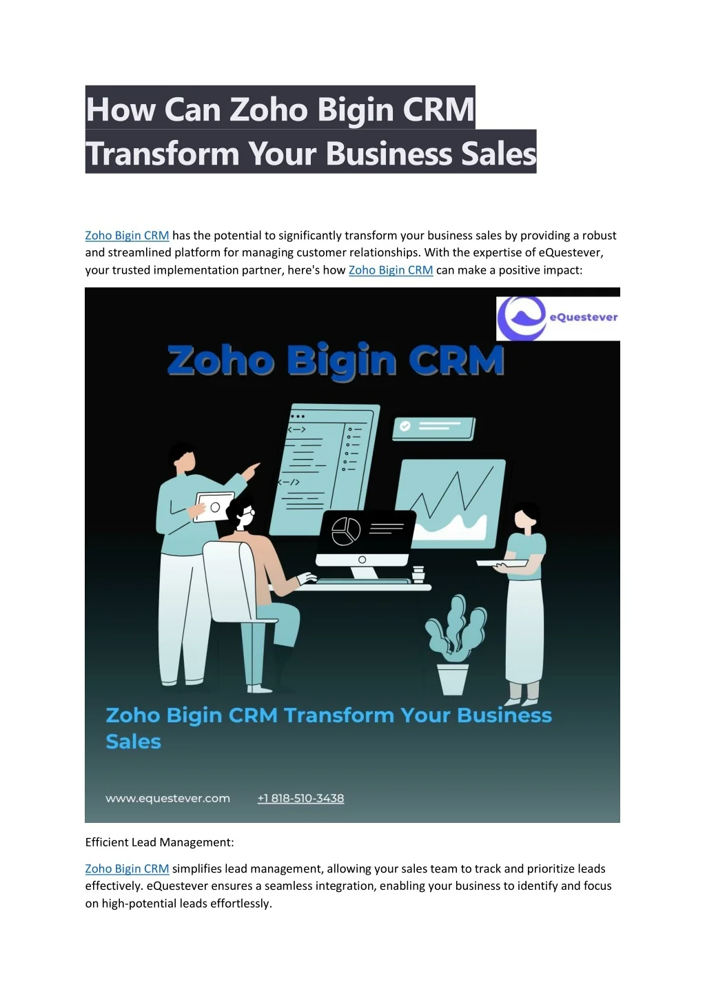 PPT - Zoho Bigin CRM Transform Your Business Sales PowerPoint Presentation - ID:12845390