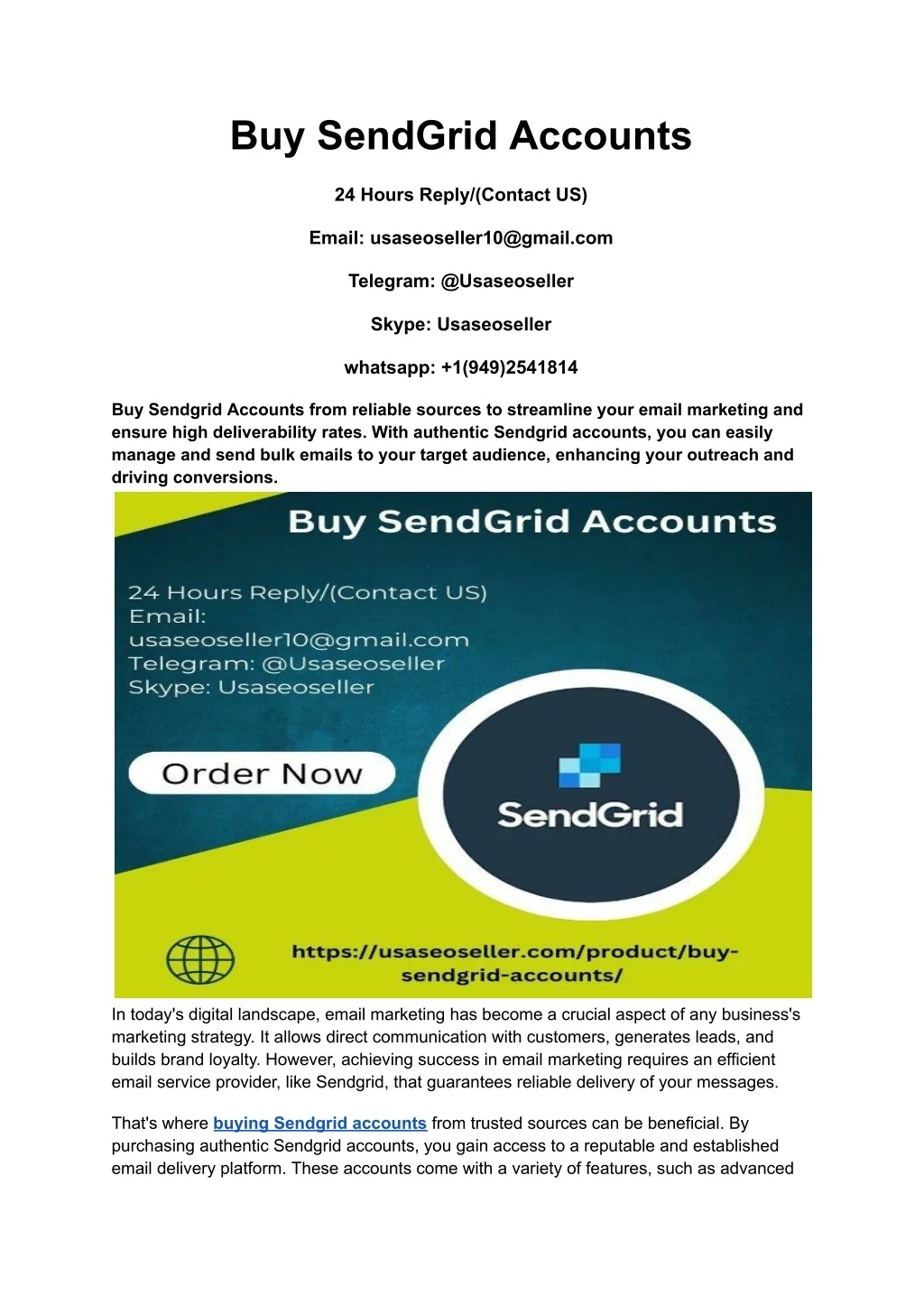 PPT - Buy SendGrid Accounts PowerPoint Presentation, free download - ID ...