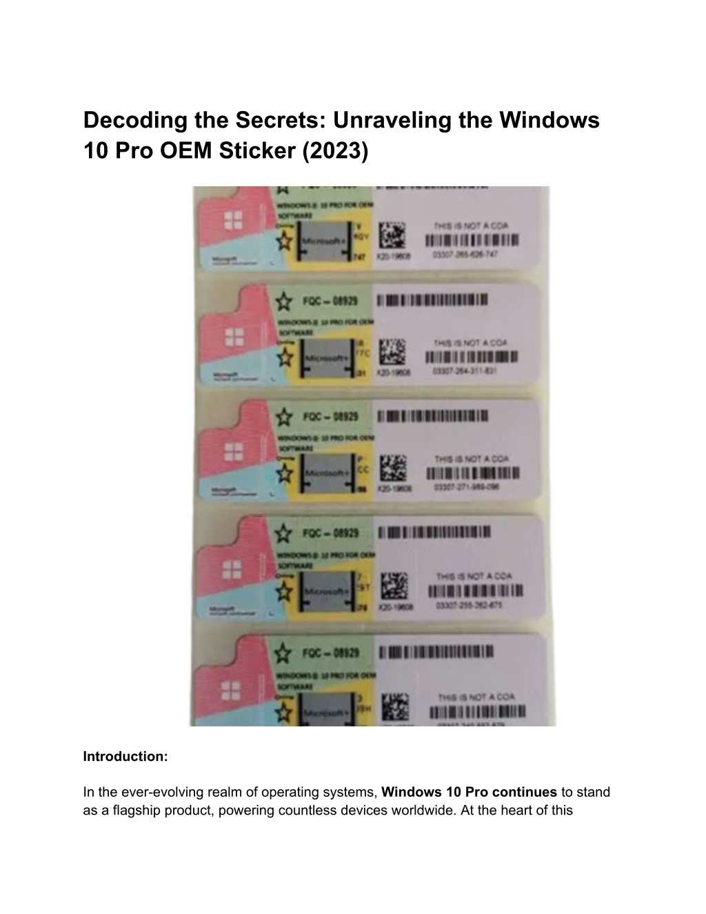 PPT - Decoding the Secrets_ Unraveling the Windows 10 Pro OEM Sticker ... PPT - Decoding the Secrets_ Unraveling the Windows 10 Pro OEM Sticker ...