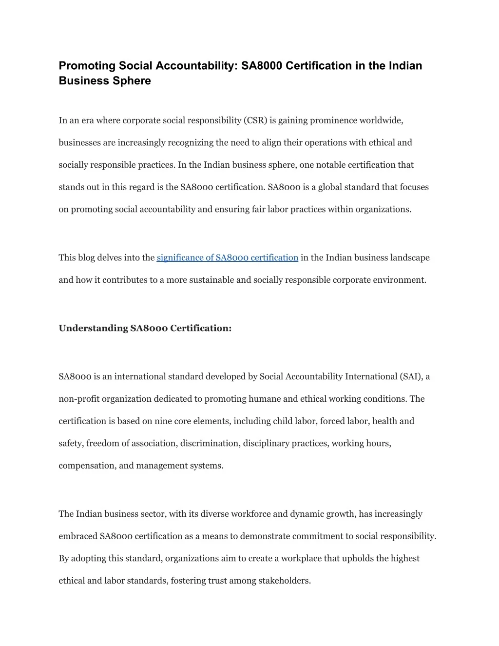 PPT - Promoting Social Accountability_ SA8000 Certification in the ...
