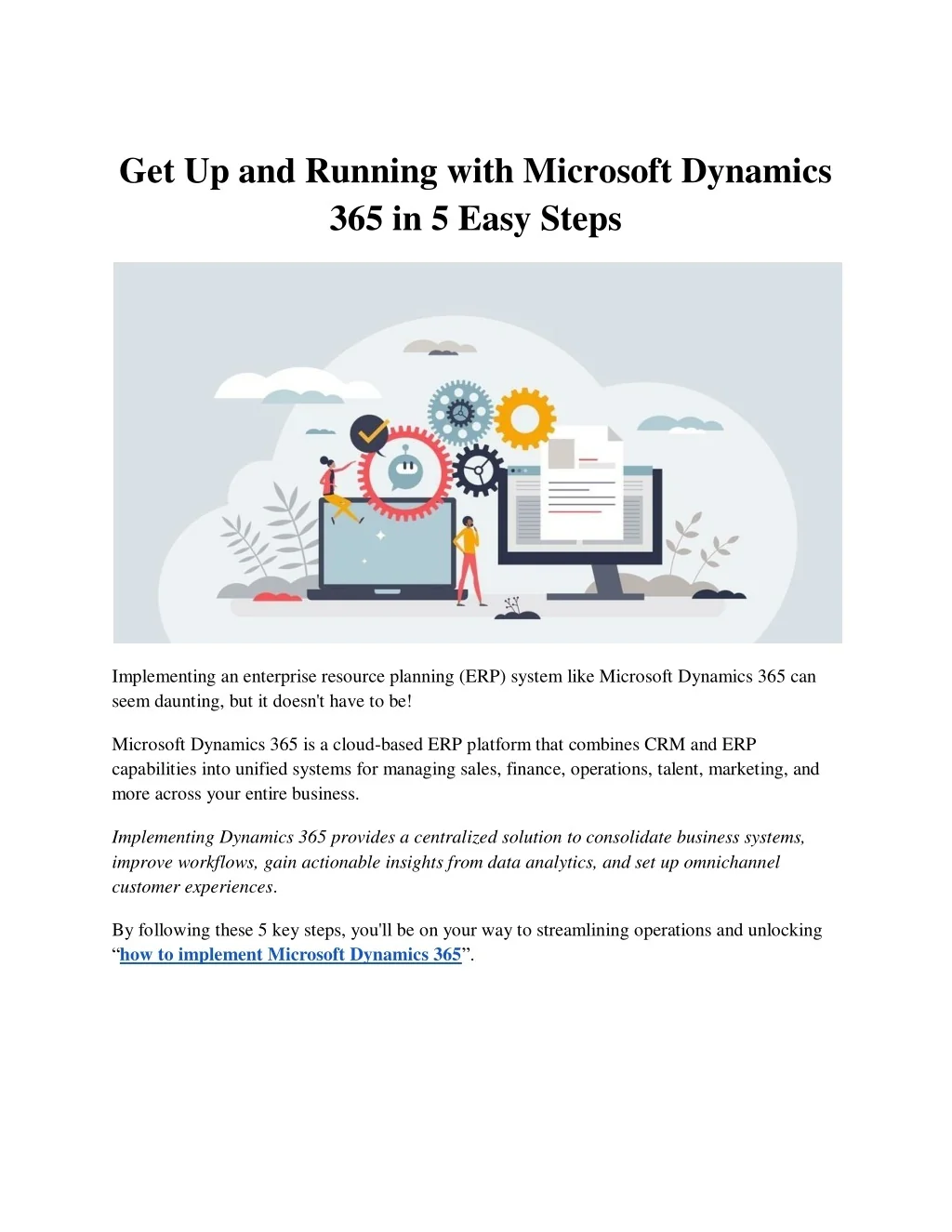 PPT - Get Up and Running with Microsoft Dynamics 365 in 5 Easy Steps ...