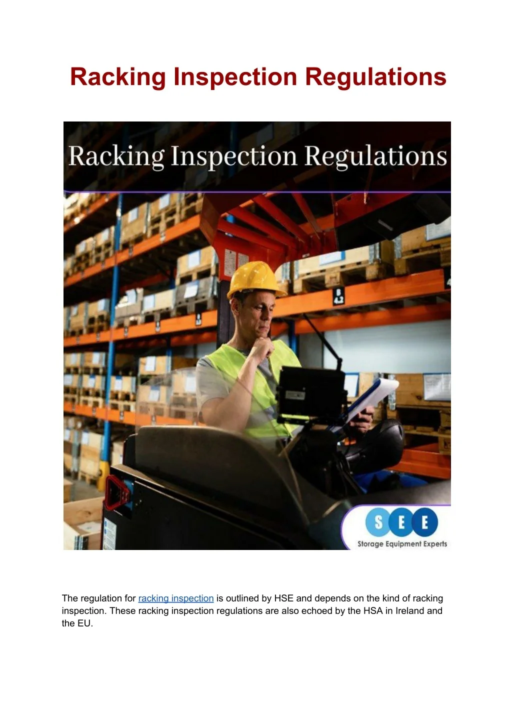 PPT - Racking Inspection Regulations PowerPoint Presentation, free ...
