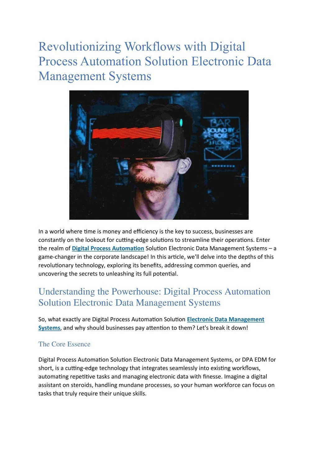 PPT - Revolutionizing Workflows with Digital Process Automation Solution Electronic Data ...