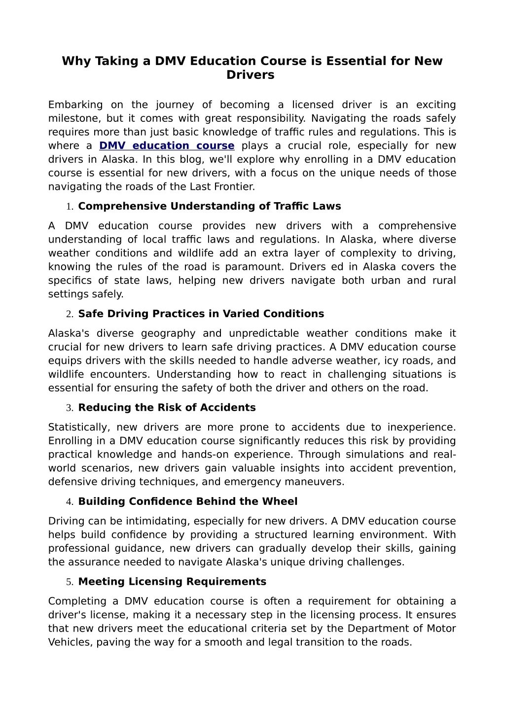 PPT - Why Taking a DMV Education Course is Essential for New Drivers ...