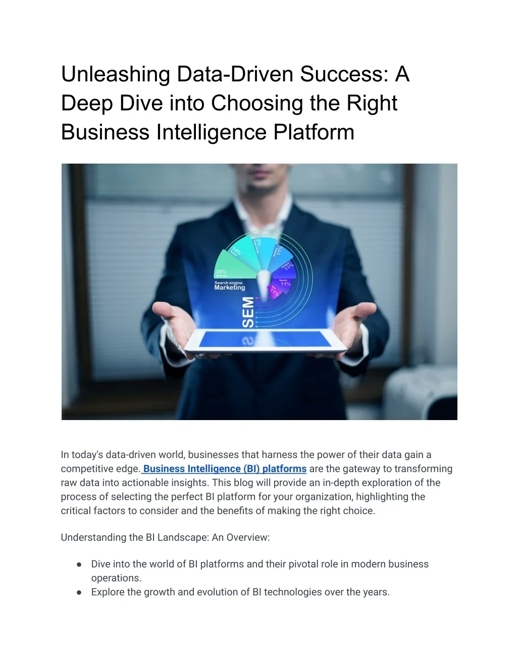 PPT - Unleashing Data-Driven Success: A Deep Dive into Choosing the Right Business Int ...