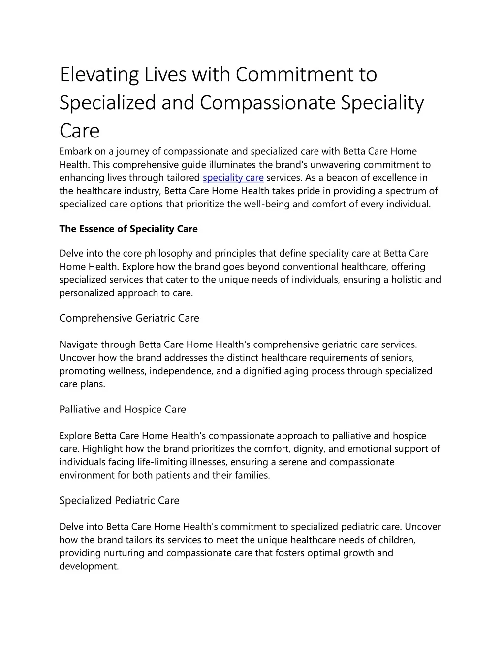 PPT - Elevating Lives with Commitment to Specialized and Compassionate ...