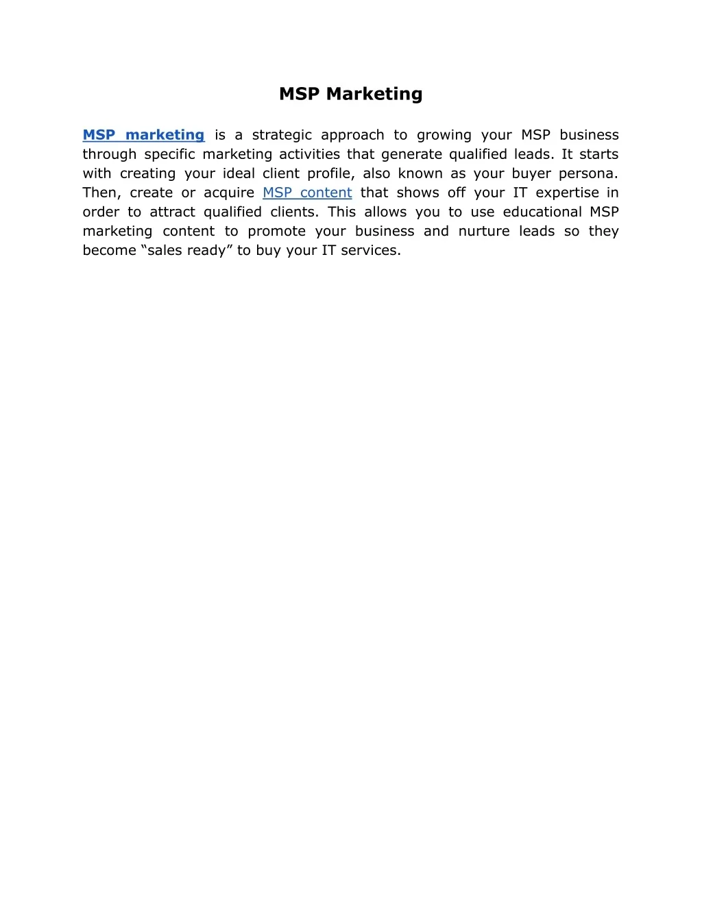 PPT - MSP Marketing PowerPoint Presentation, free download - ID:12856933