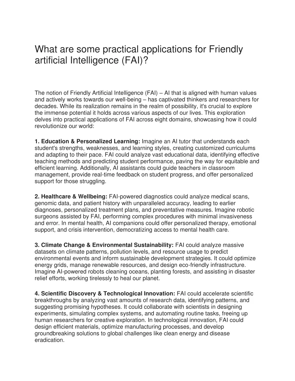PPT - What are some practical applications for Friendly artificial Intelligence PowerPoint ...
