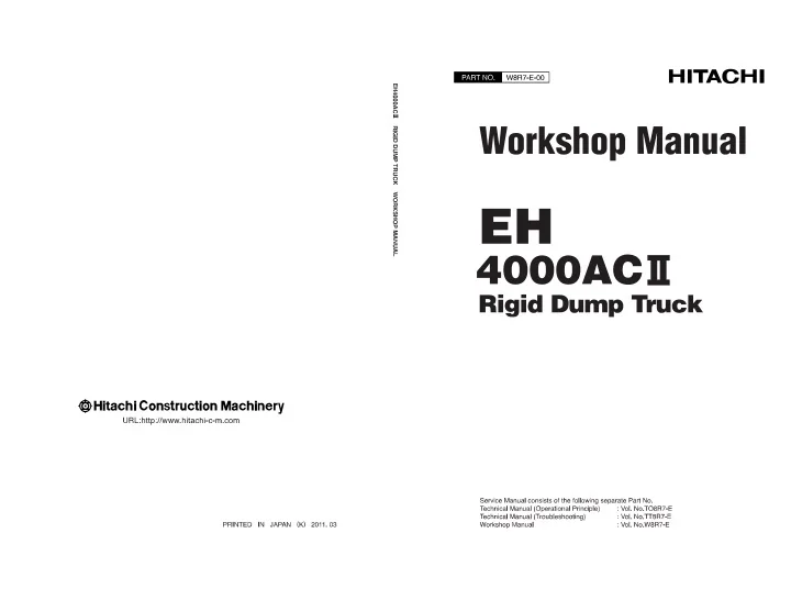PPT - Hitachi EH4000AC II Rigid Dump Truck (Haul Truck) Service Repair ...