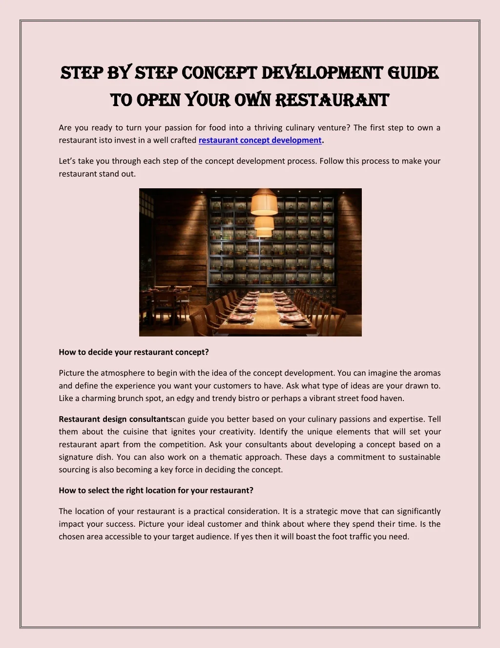 PPT - Step by step concept development guide to open your own ...