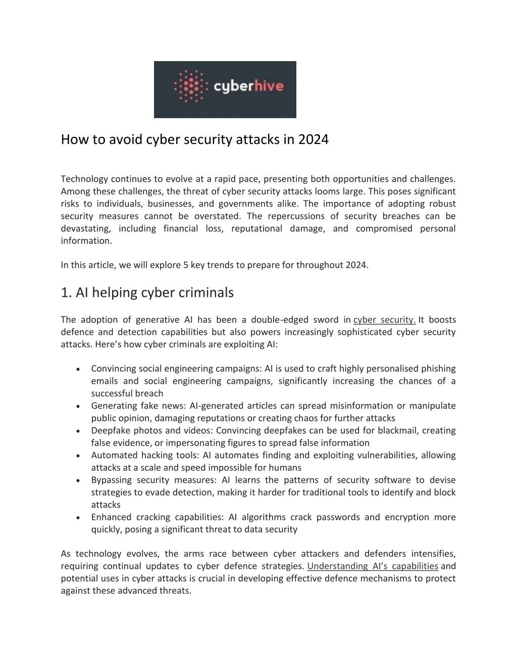 PPT - How to avoid cyber security attacks in 2024 - CyberHive PowerPoint Presentation - ID:12865297