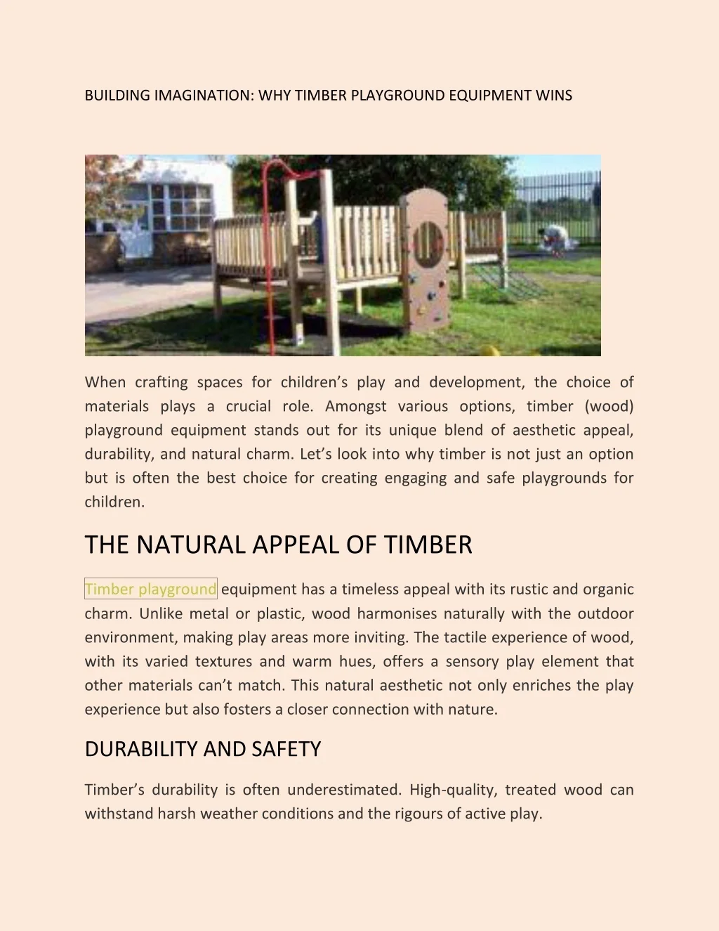 PPT - Building Imagination Why Timber Playground Equipment Wins - Image ...