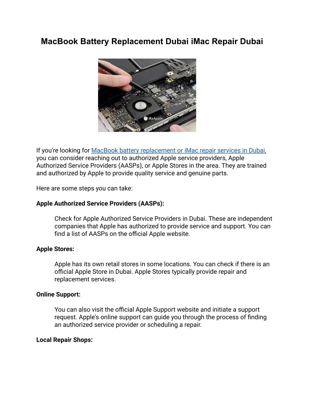 PPT - MacBook Battery Replacement Dubai iMac Repair Dubai PowerPoint ...