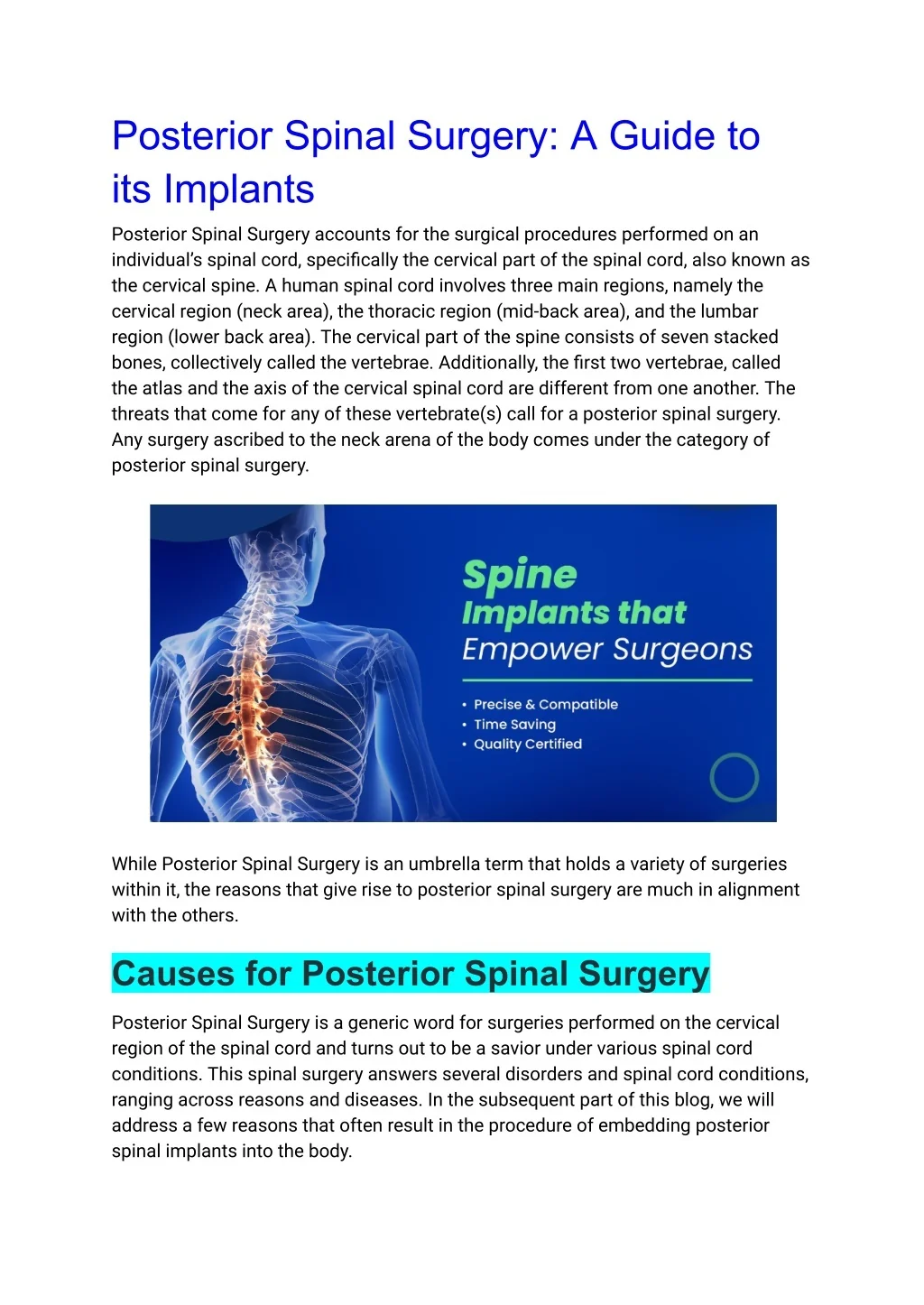 PPT - Posterior Spinal Surgery- A Guide to its Implants PowerPoint ...