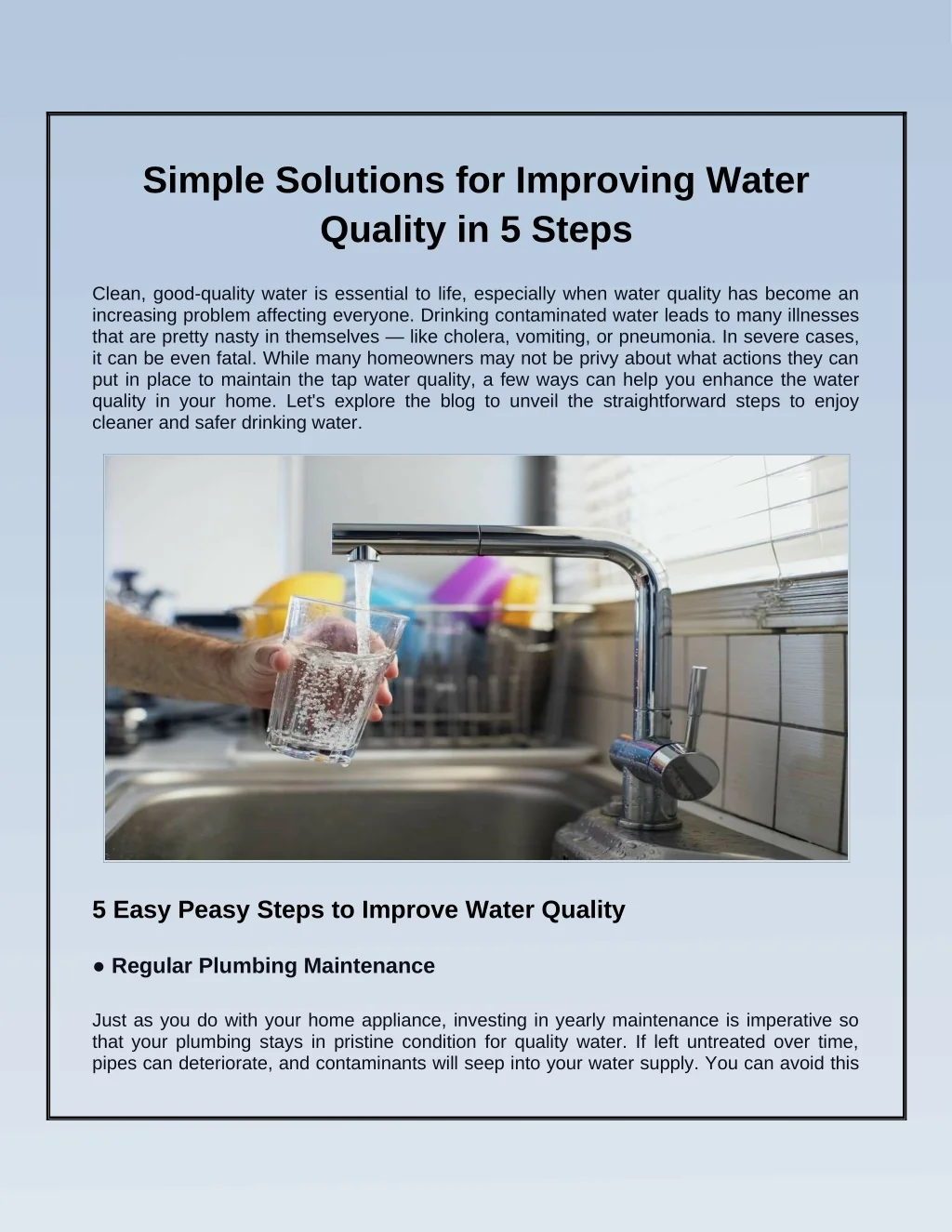 PPT - Simple Solutions for Improving Water Quality in 5 Steps ...