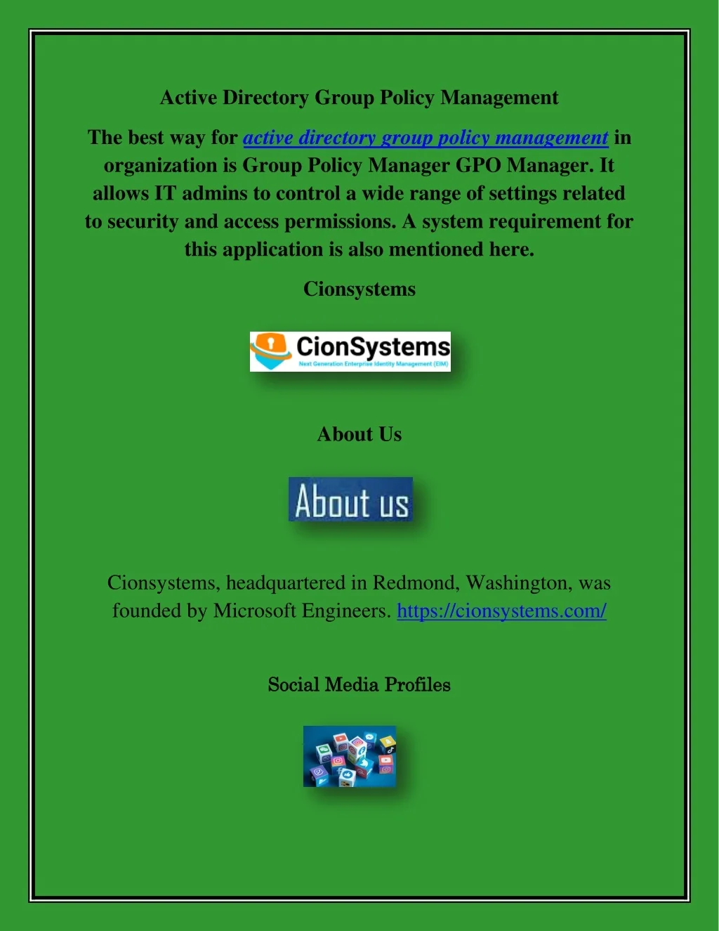 PPT - Active Directory Group Policy Management, cionsystems PowerPoint ...