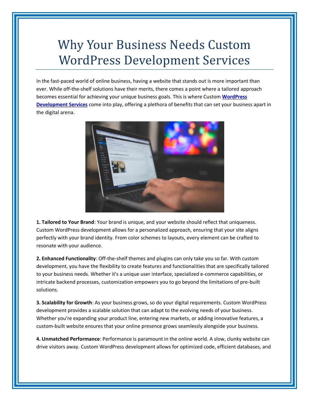 PPT - Why Your Business Needs Custom WordPress Development Services PowerPoint Presentation - ID ...
