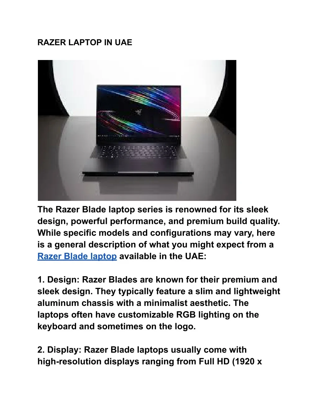 PPT - RAZER LAPTOP IN UAE PowerPoint Presentation, free download - ID ...