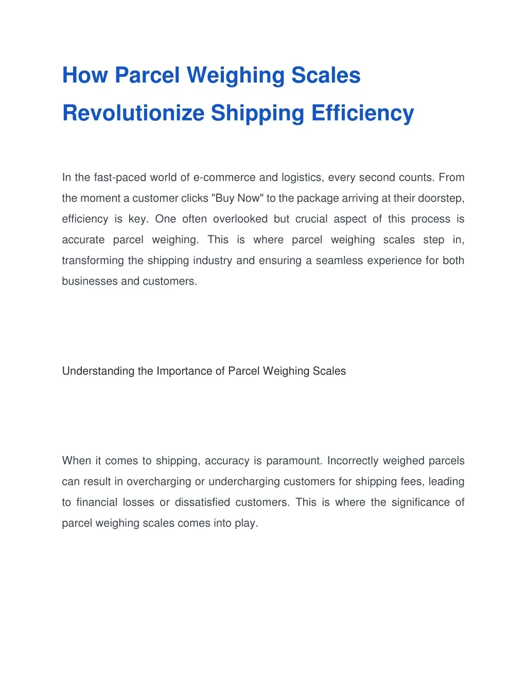 PPT - How Parcel Weighing Scales Revolutionize Shipping Efficiency ...