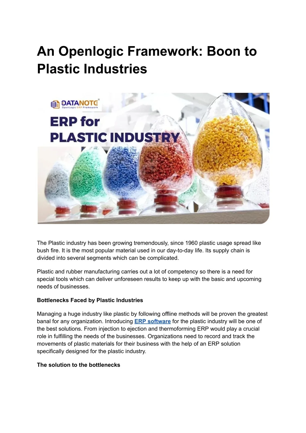 PPT - An Openlogic Framework_ Boon to Plastic Industries PowerPoint Presentation - ID:12875481