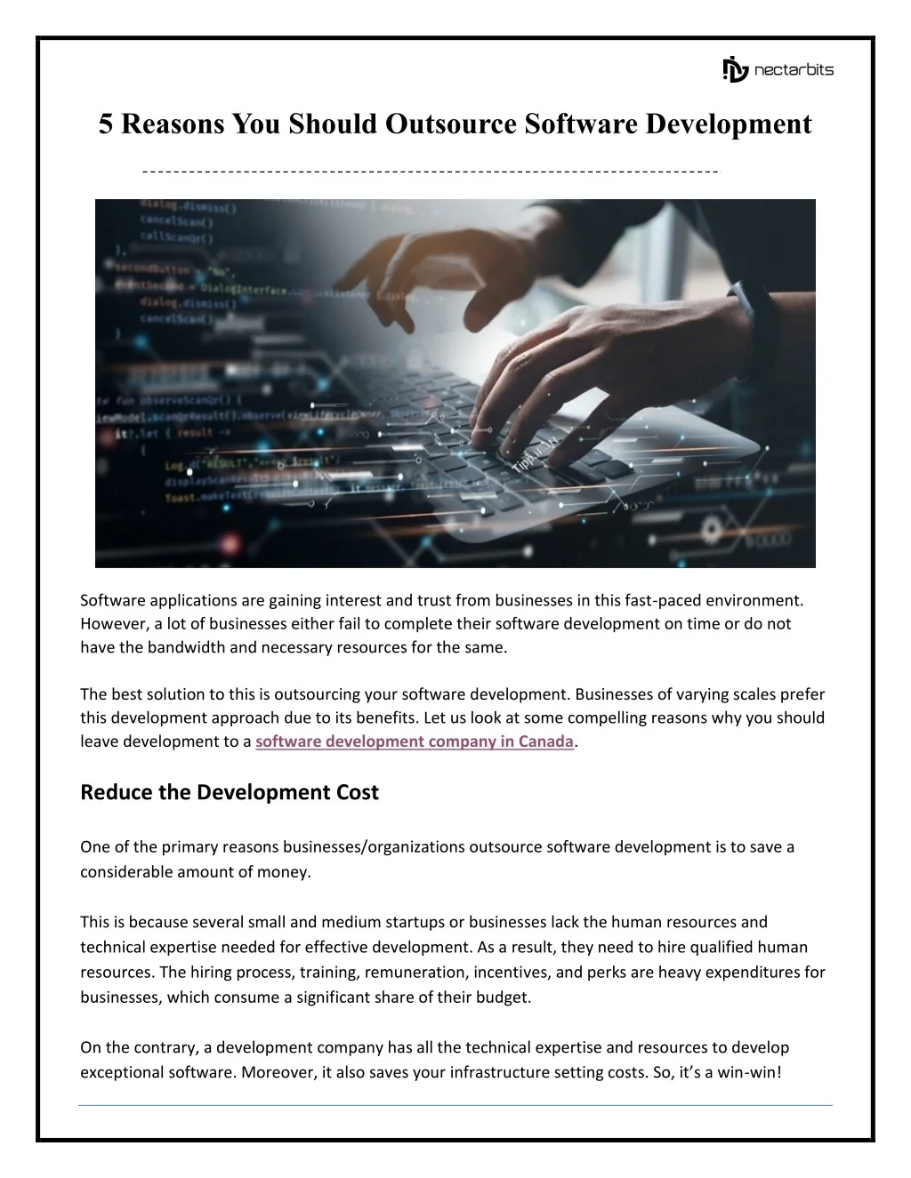 PPT - 5 Reasons You Should Outsource Software Development PowerPoint ...