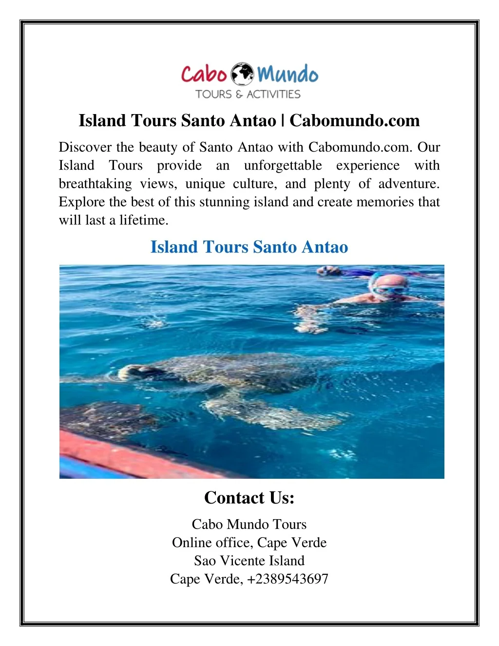 PPT - Island Tours Santo Antao Cabomundo PowerPoint Presentation, free ...