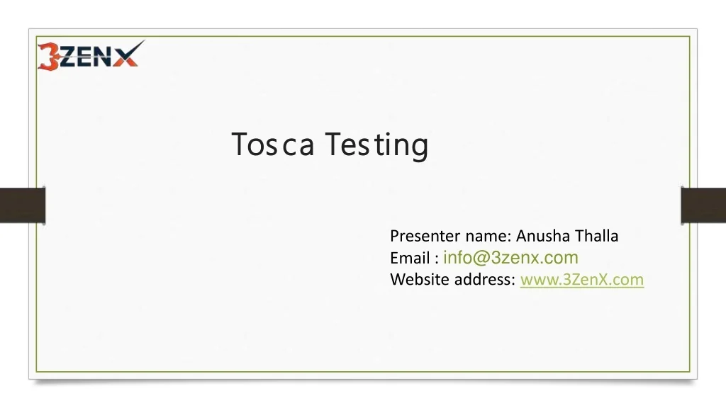 PPT - Tosca Testing.3zen PowerPoint Presentation, free download - ID ...