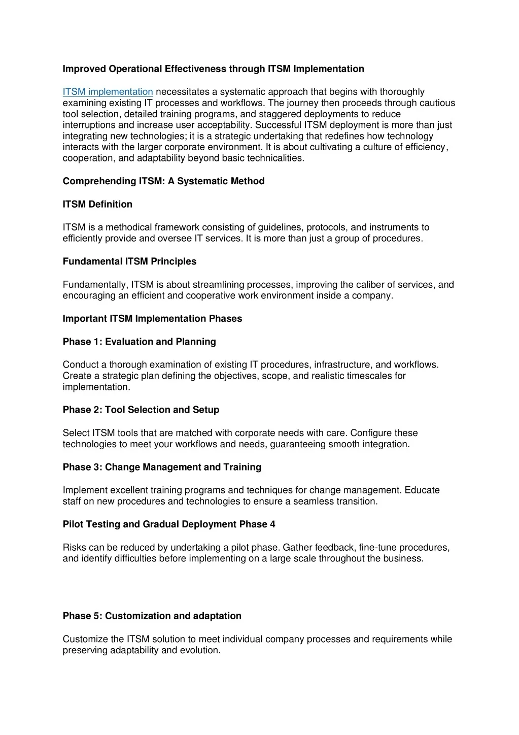 PPT - Improved Operational Effectiveness through ITSM Implementation PowerPoint Presentation ...