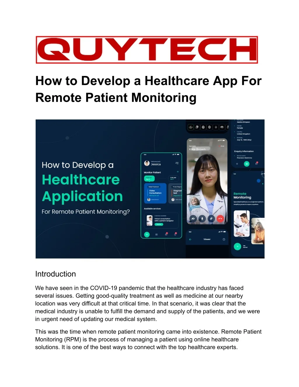 PPT - How to Develop a Healthcare App For Remote Patient Monitoring ...