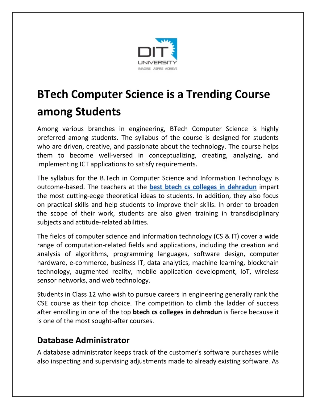 PPT - BTech Computer Science is a Trending Course among Students PowerPoint Presentation - ID ...