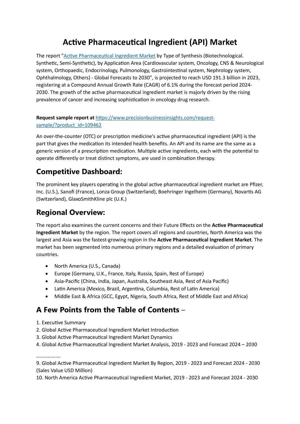 PPT - Active Pharmaceutical Ingredient (API) Market Outlook 2024-2030 ...