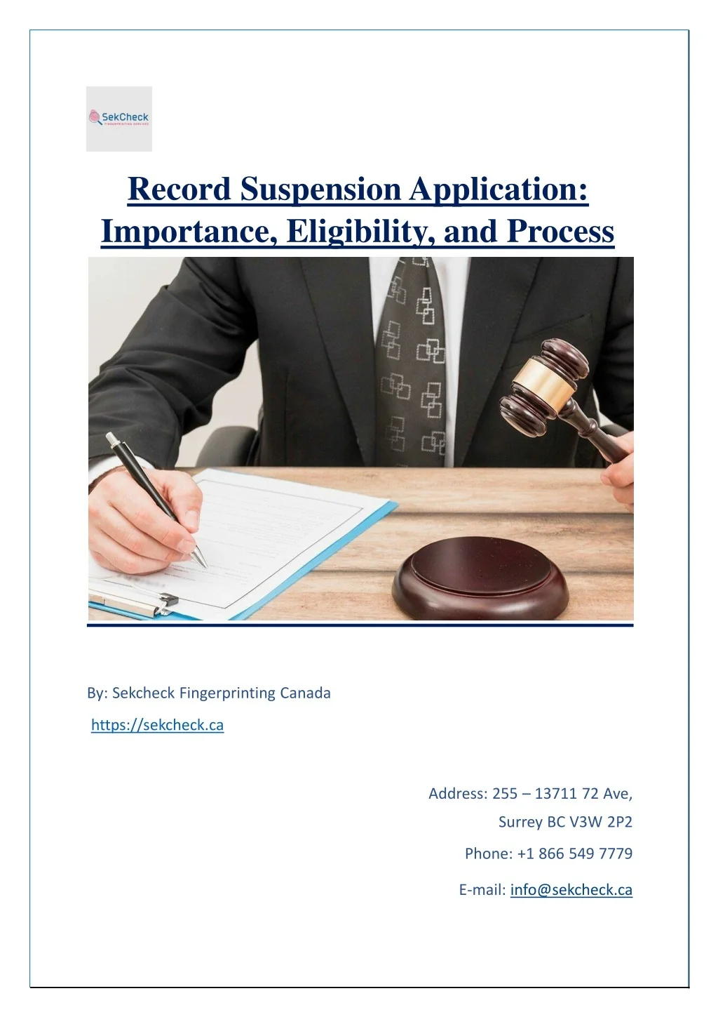 PPT - Record Suspension Application- Importance, Eligibility, and ...