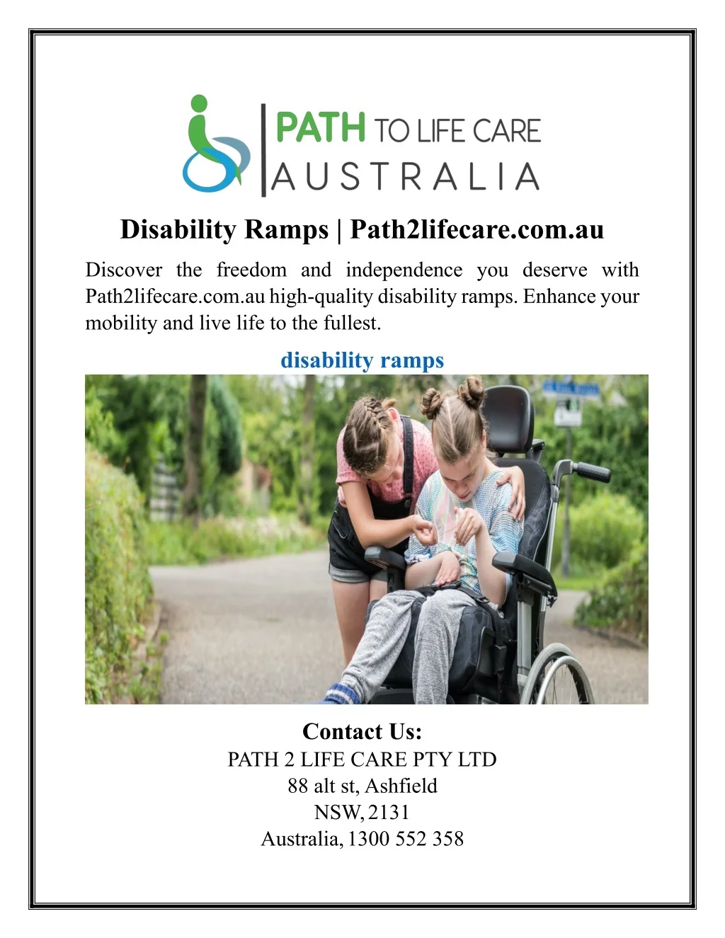 PPT - Disability Ramps | Path2lifecare.com.au PowerPoint Presentation ...