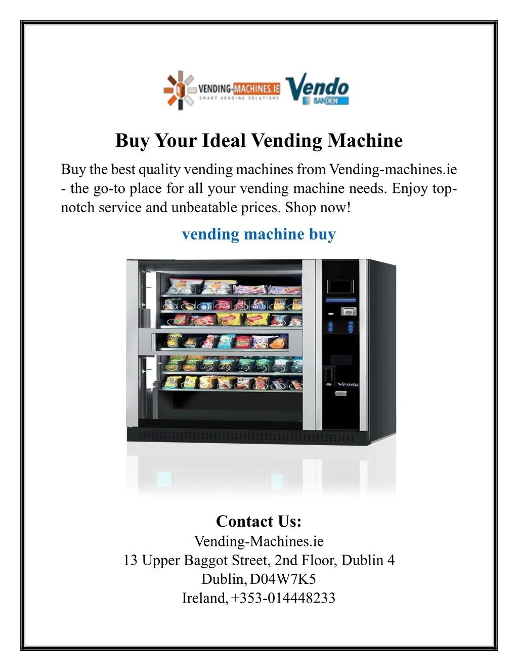 PPT - Buy Your Ideal Vending Machine PowerPoint Presentation, free ...