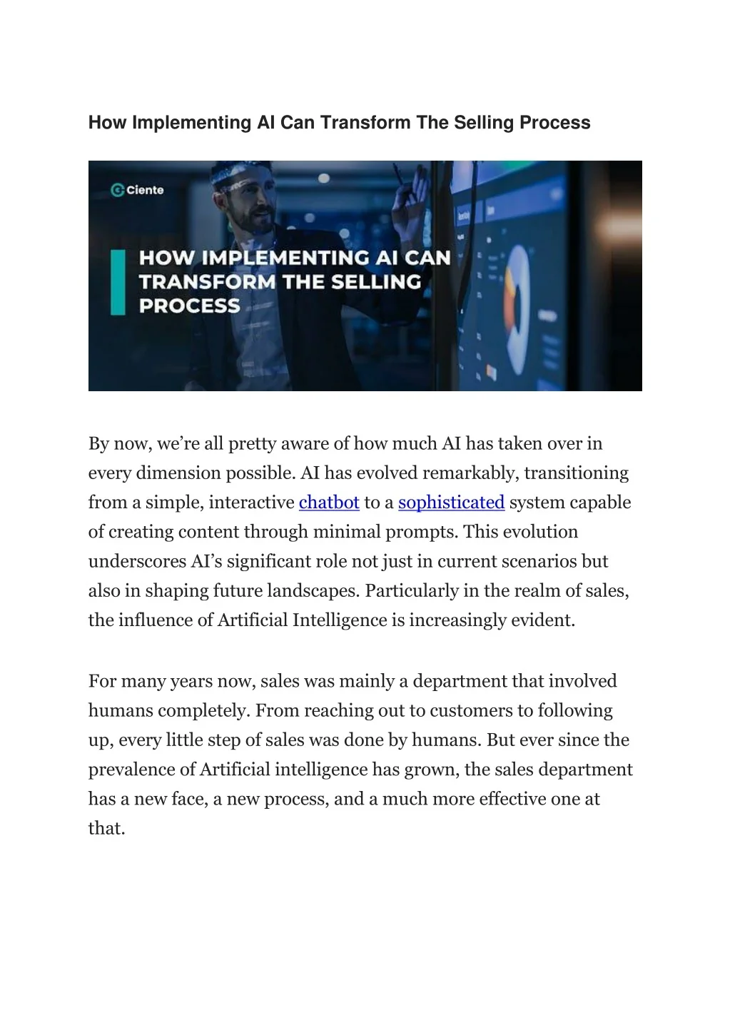 PPT - How Implementing AI Can Transform The Selling Process PowerPoint Presentation - ID:12896867