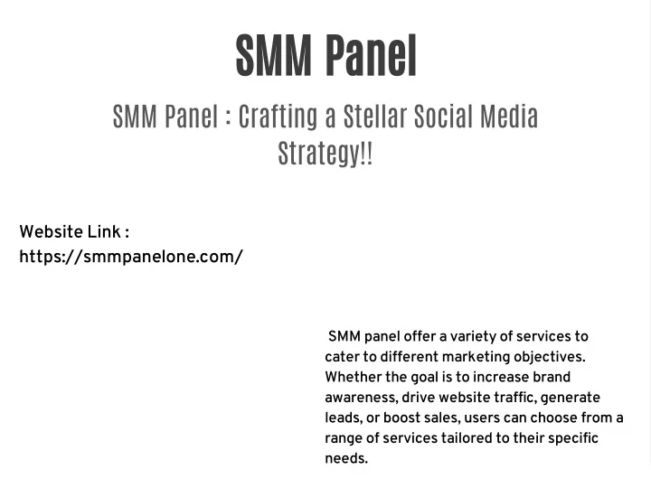 PPT - SMM Panel PowerPoint Presentation, free download - ID:12897602