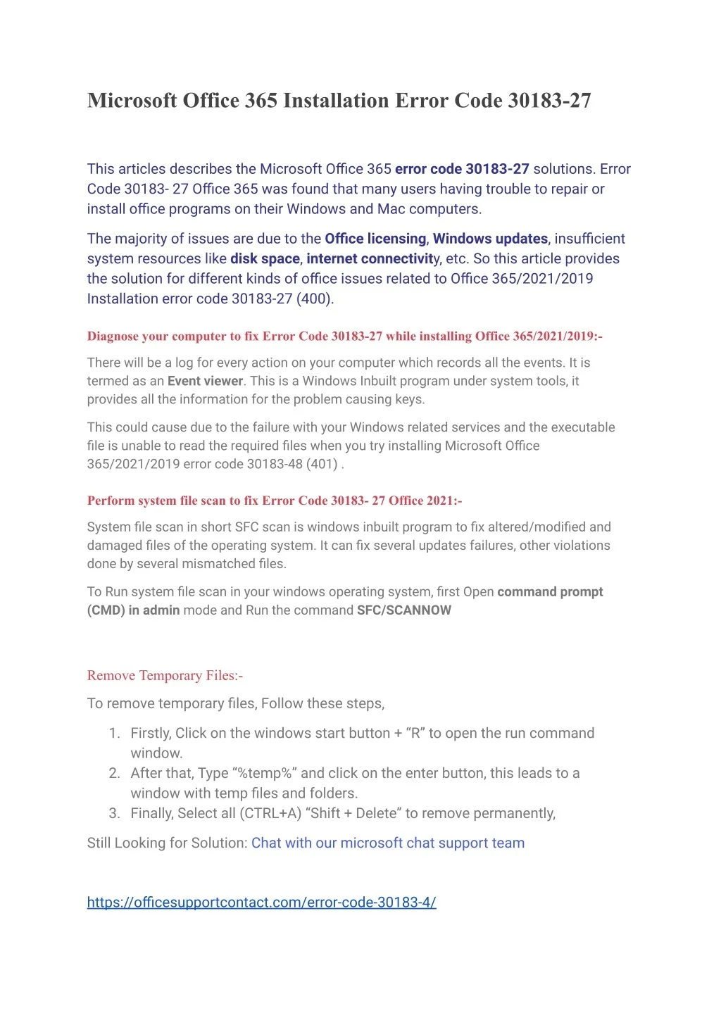 PPT - Microsoft Office 365 Installation Error Code 30183-27 PowerPoint ...