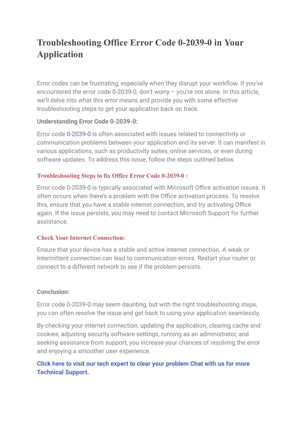 PPT - Troubleshooting Office Error Code 0-2039-0 in Your Application ...