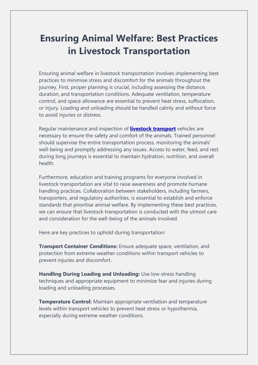 PPT - Ensuring Animal Welfare: Best Practices in Livestock ...