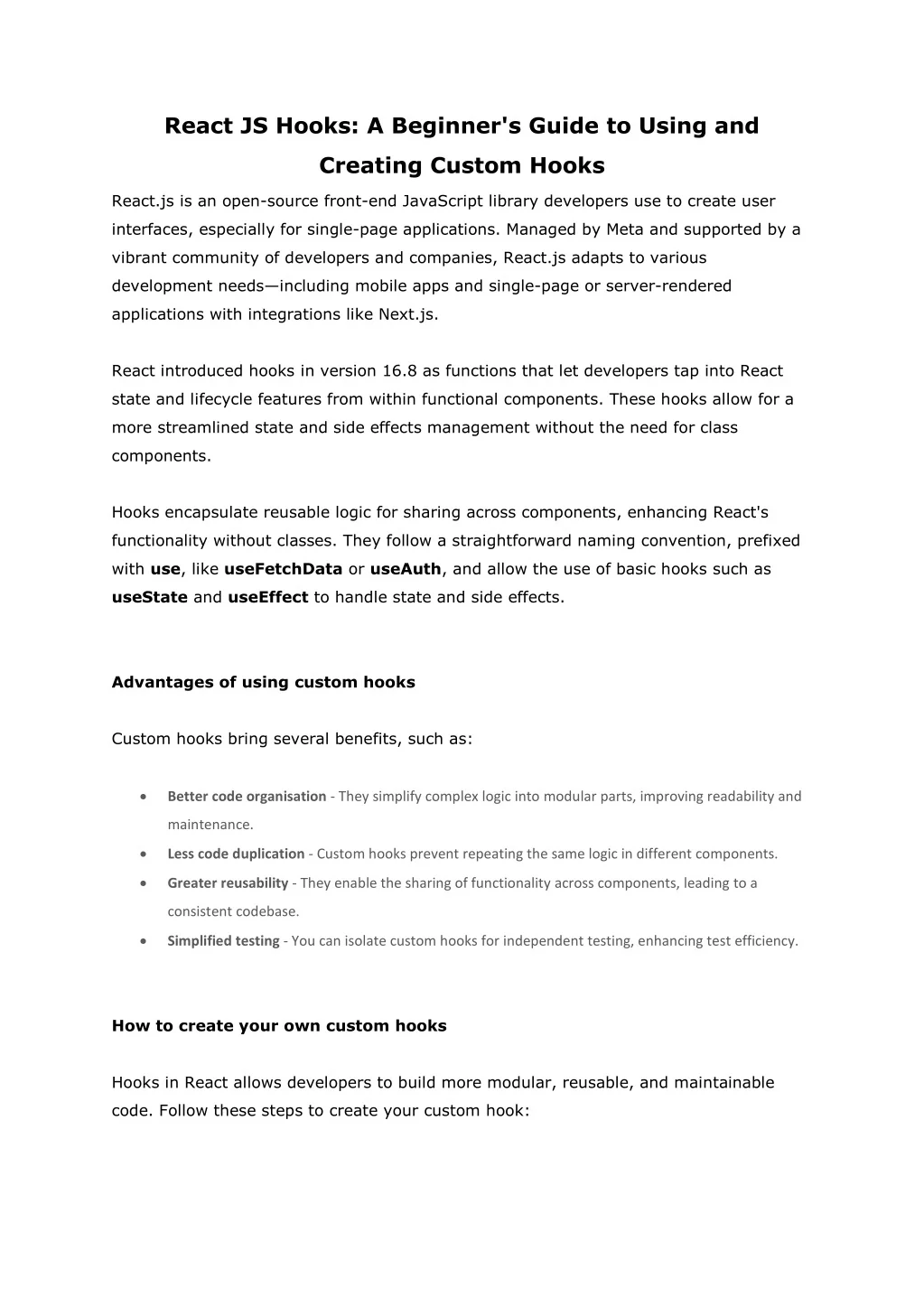 PPT - React JS Hooks A Beginner's Guide to Using and Creating Custom Hooks PowerPoint ...