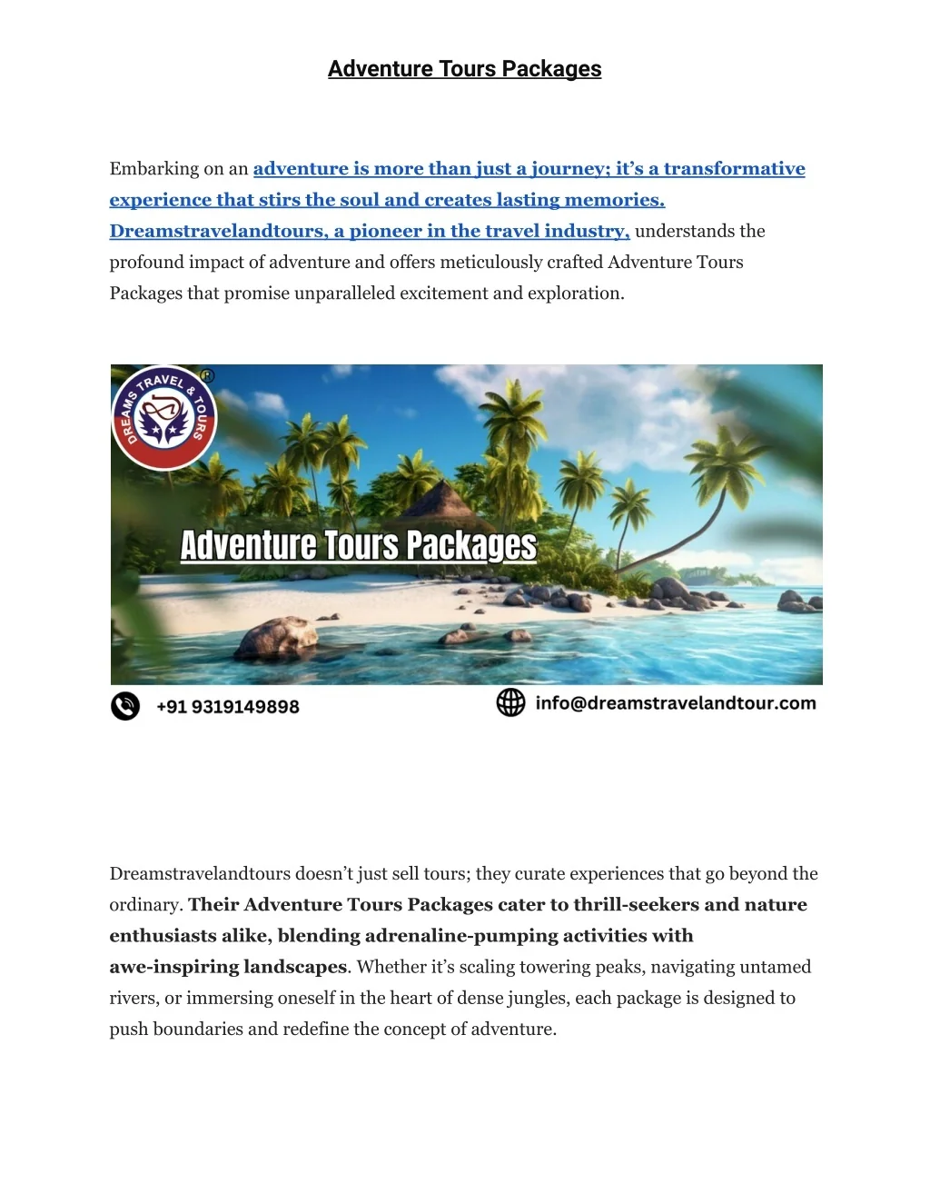 PPT - Adventure Tours Packages PowerPoint Presentation, free download ...