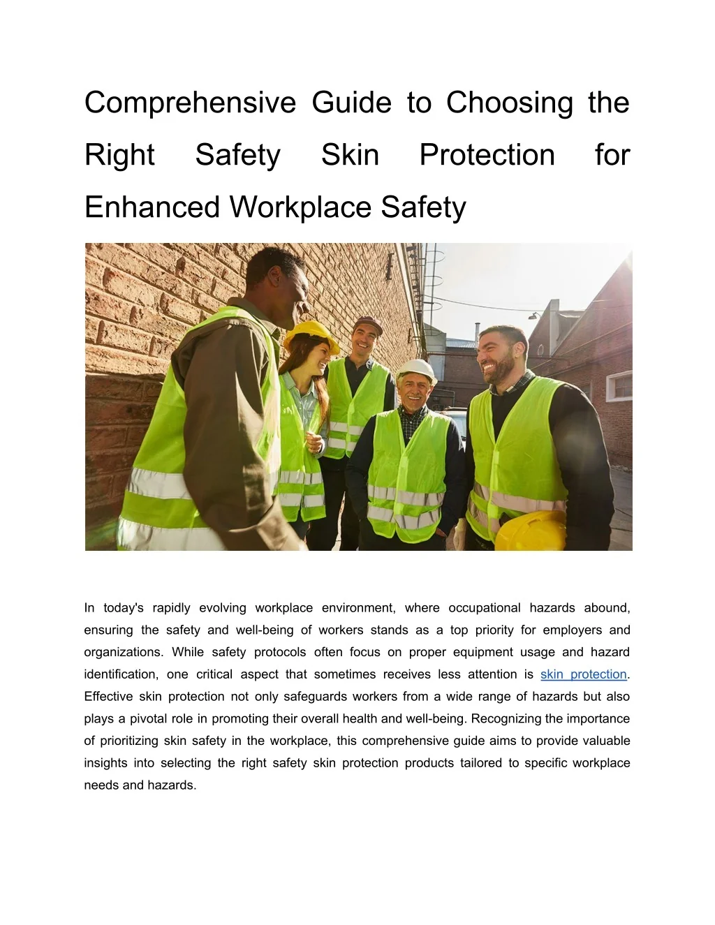 PPT - Comprehensive Guide to Choosing the Right Safety Skin Protection ...