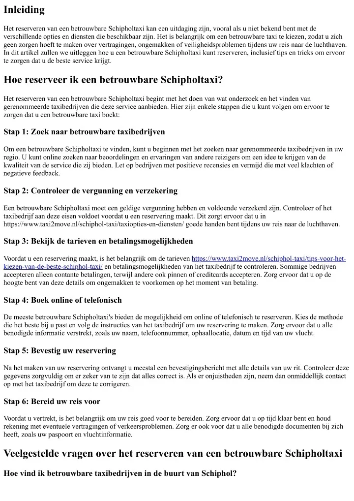 PPT - Hoe reserveer ik een betrouwbare Schipholtaxi? PowerPoint ...