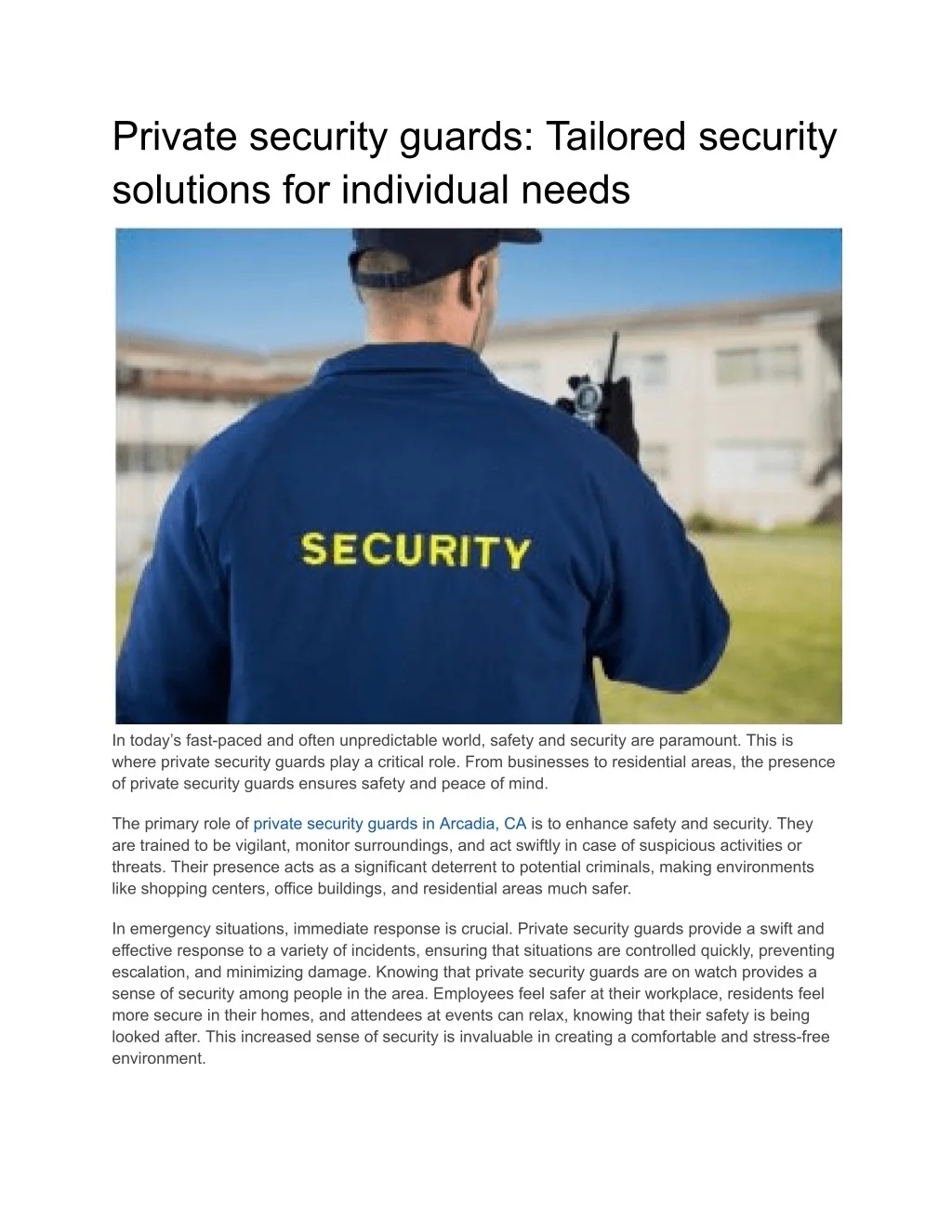 PPT - Private security guards_ Tailored security solutions for ...