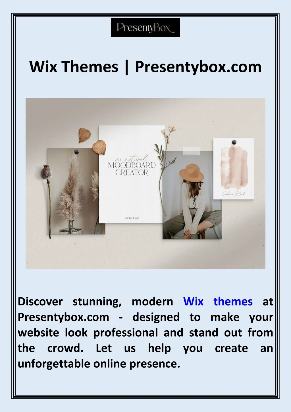 PPT - Wix Themes Presentybox.com PowerPoint Presentation, free download - ID:12907526