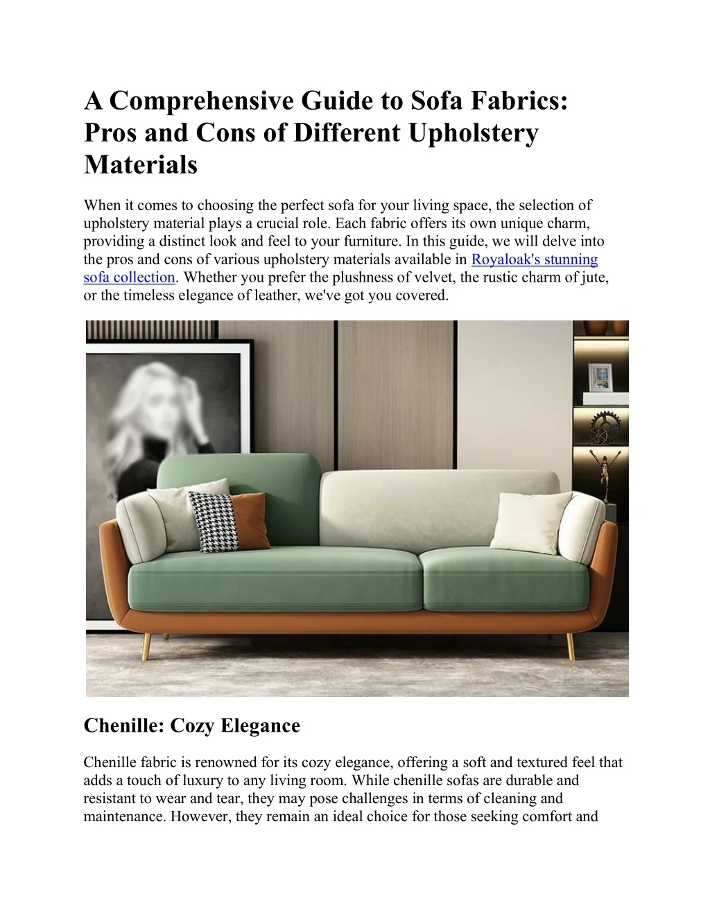 PPT - A Comprehensive Guide to Sofa Fabrics - Pros and Cons of ...
