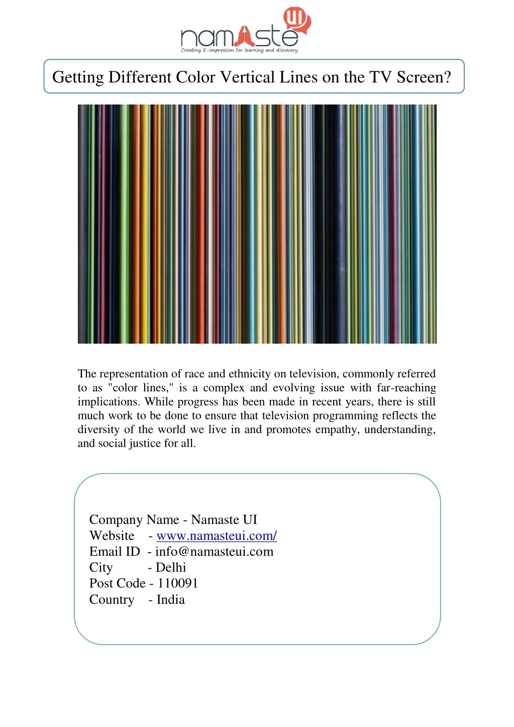 PPT - Getting Different Color Vertical Lines on the TV Screen ...