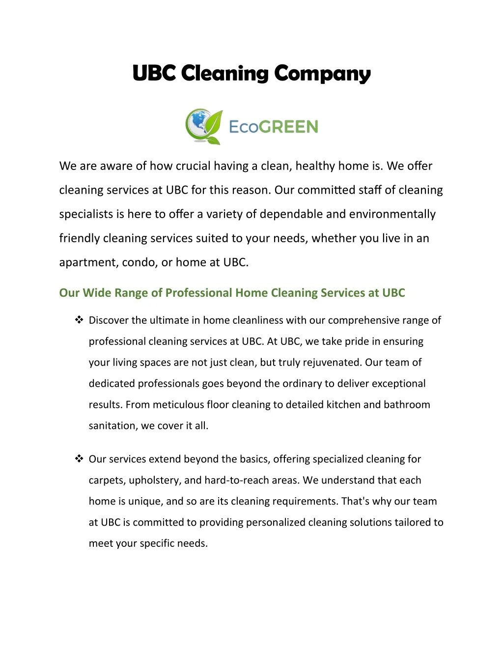 PPT - UBC Cleaning Company PowerPoint Presentation, free download - ID ...