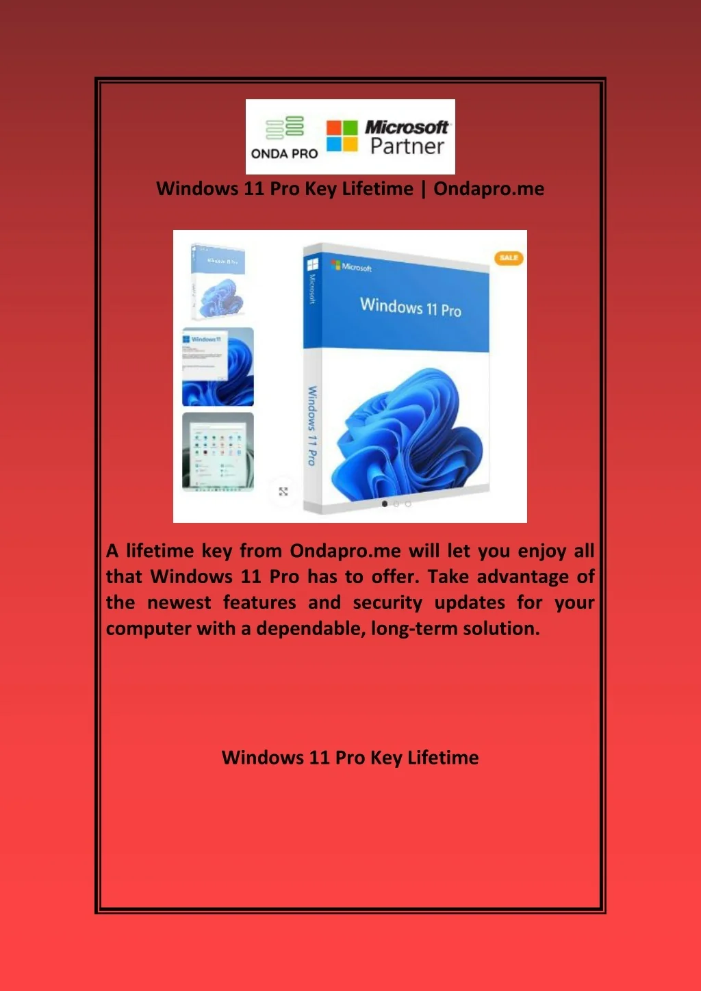 PPT - Windows 11 Pro Key Lifetime Ondapro me PowerPoint Presentation ...